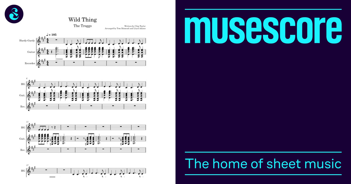 Wild Thing Sheet music for Violin, Guitar, Recorder (Mixed Trio ...