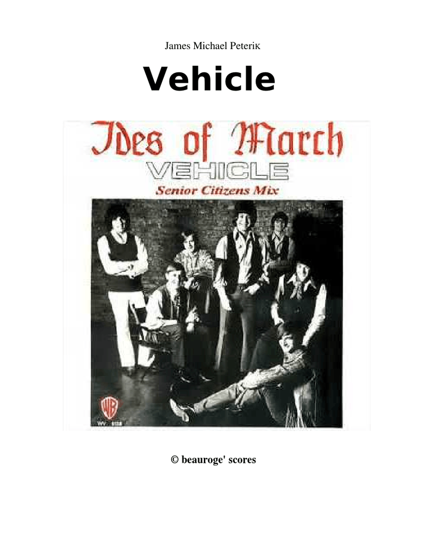 Vehicle Sheet music for Trombone, Organ, Saxophone alto, Guitar & more ...