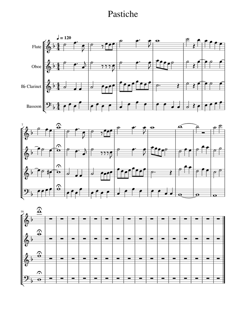 Symphony No. 104 – Joseph Haydn Pastiche Sheet music for Flute, Oboe ...