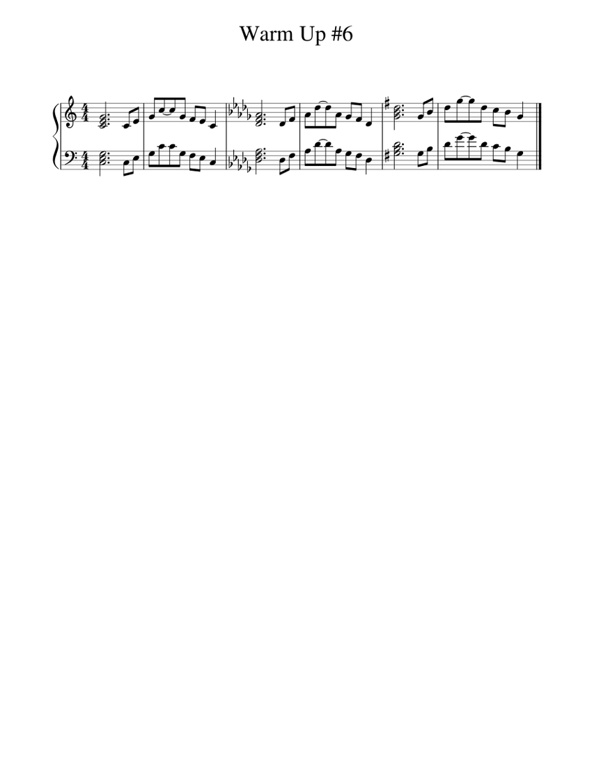 Warm Up #6 Sheet music for Piano (Solo) Easy | Musescore.com