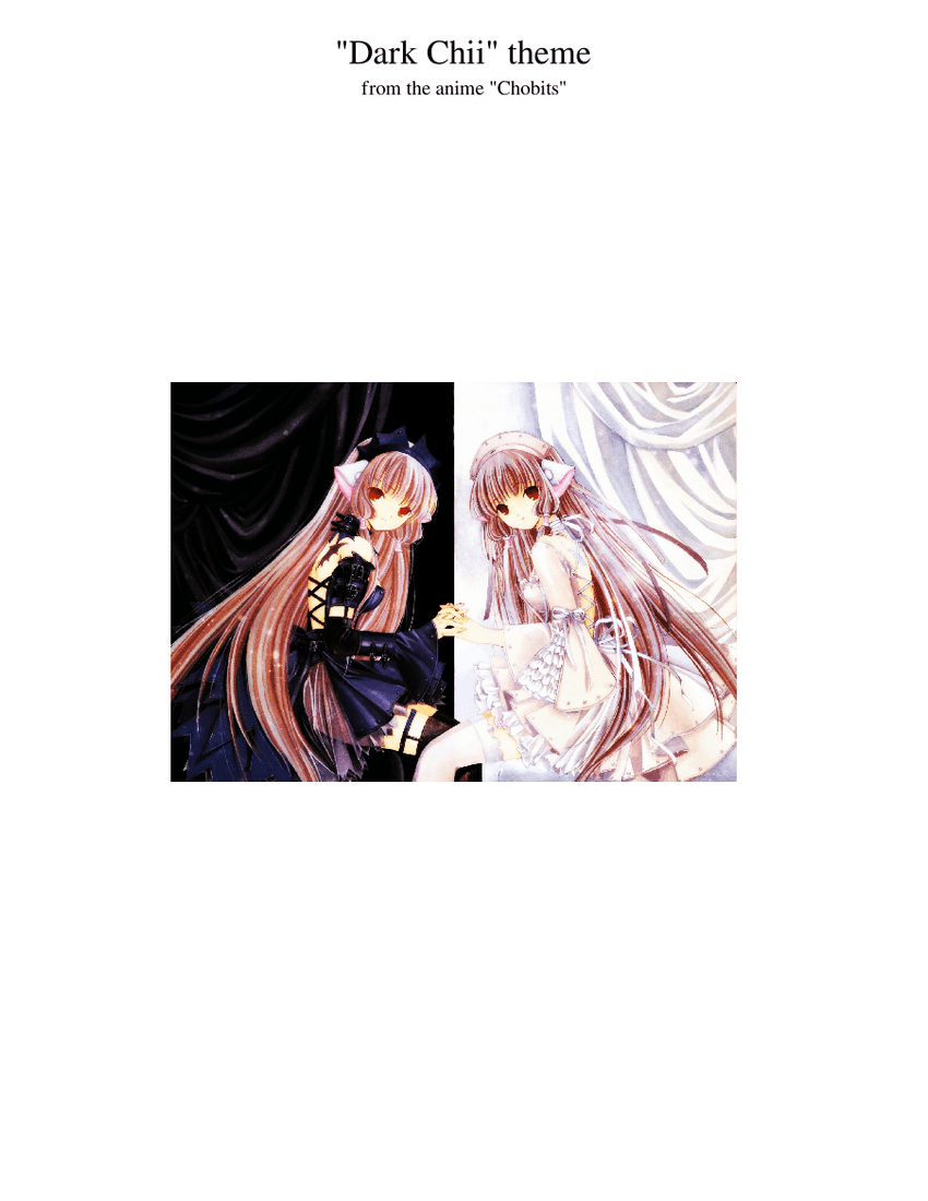Chobits ~ Dark Chii theme Sheet Music for Piano, Vocals, Contrabass ...