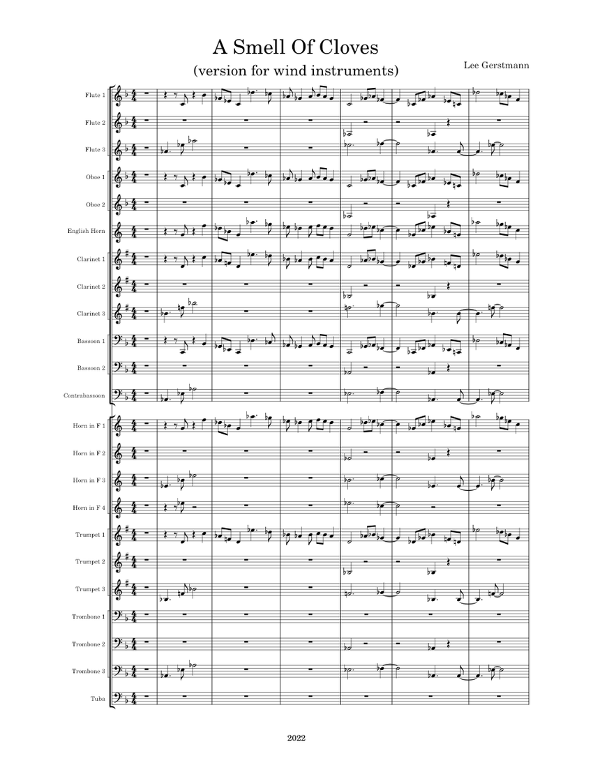 A Smell Of Cloves for wind instruments Sheet music for Trombone, Tuba ...