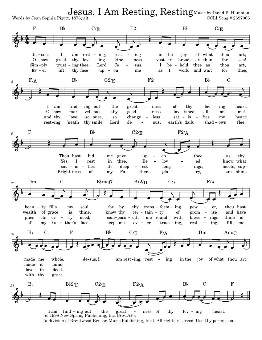 Jesus i am resting – Matthew Smith Jesus, I Am Resting, Resting Sheet ...