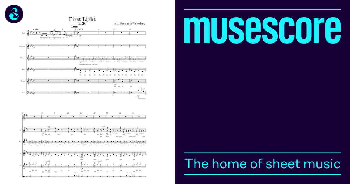 First Light – Hozier Sheet Music for Piano, Bass guitar (Mixed Ensemble ...