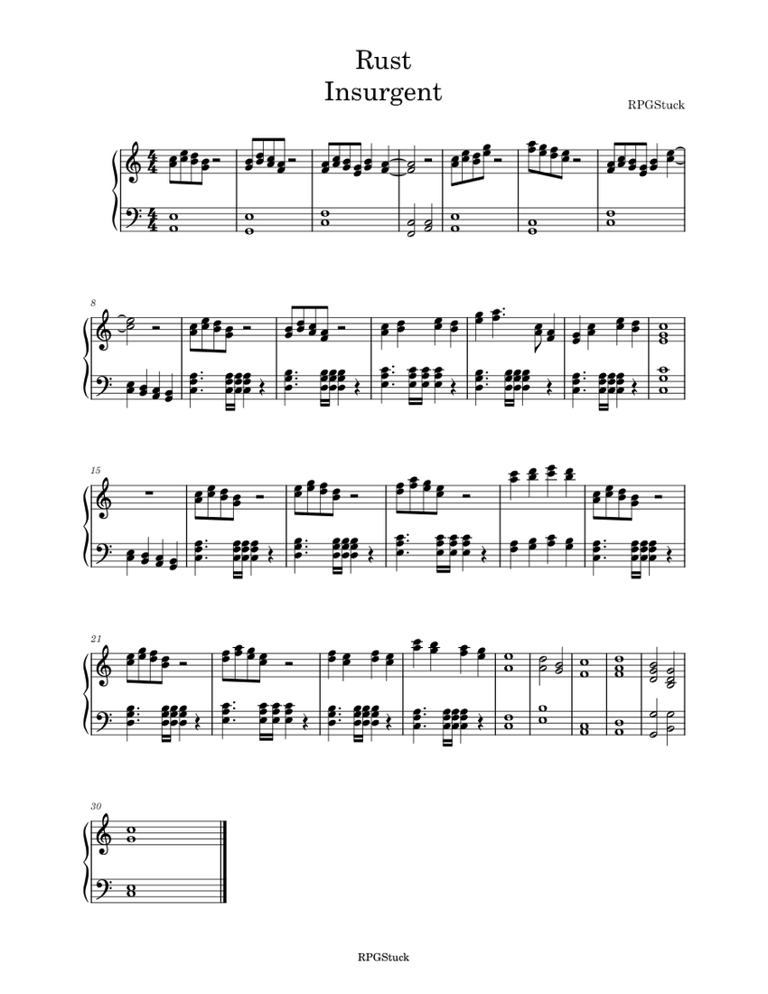 Rust Insurgent Sheet music for Piano (Solo) | Musescore.com