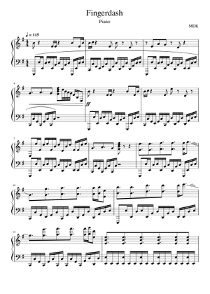 Fingerdash – MDK Fingerdash – Geometry Dash Sheet Music for Piano (Solo ...