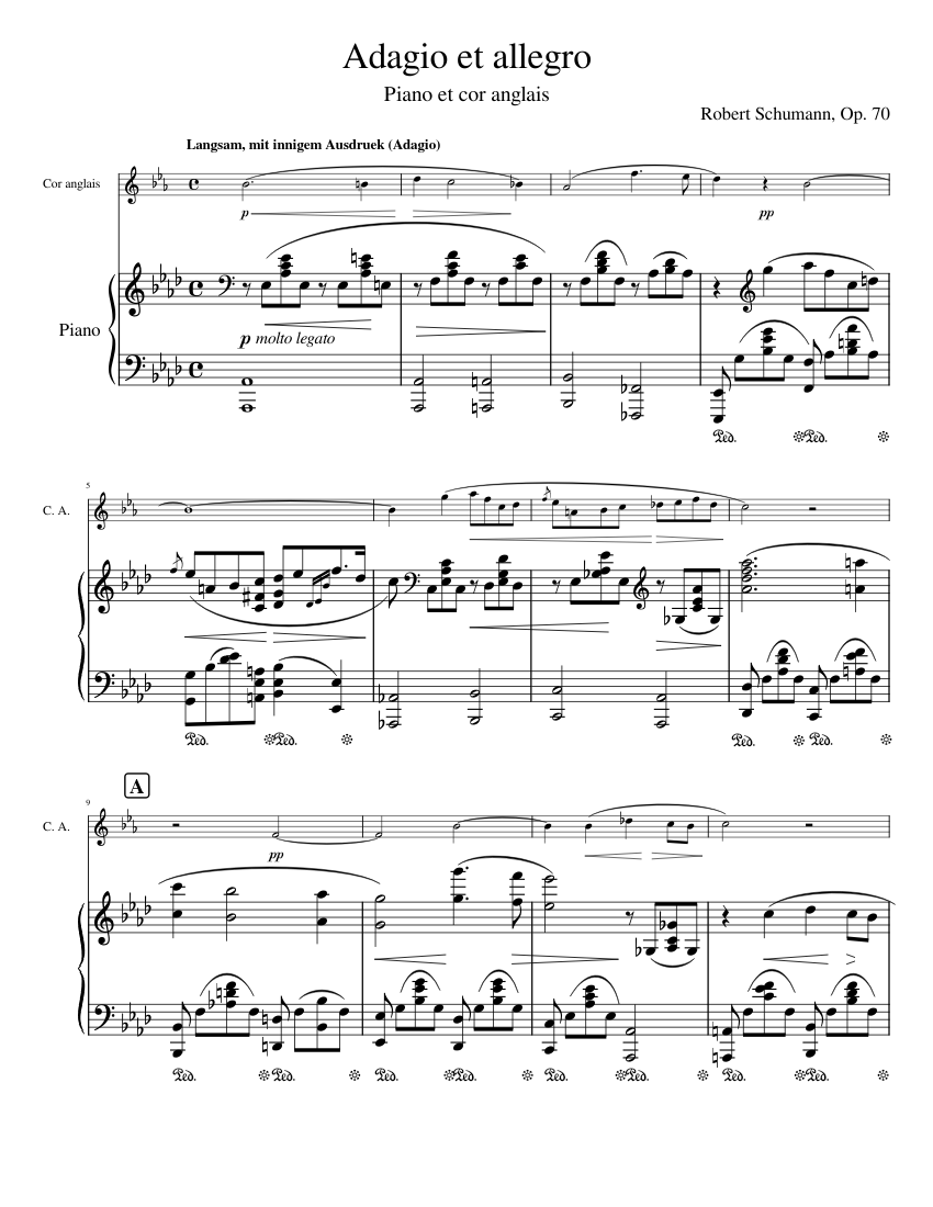 Adagio_and_Allegro pour Cor_anglais, Schumann, Op. 70 Sheet Music for ...