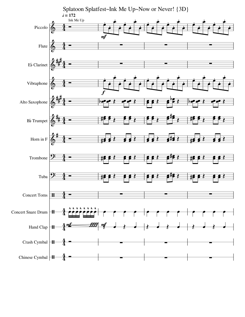 Splatoon Splatfest~Ink Me Up~Now or Never! {3D} Sheet music for ...
