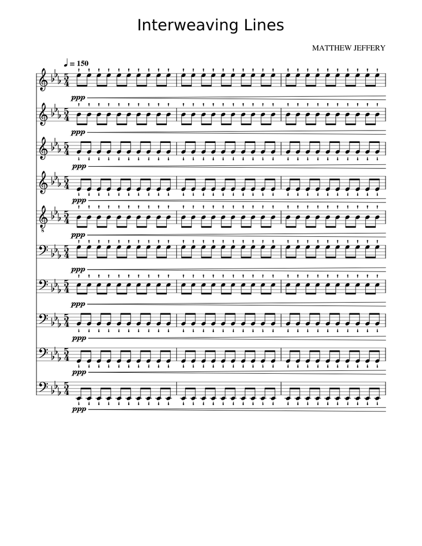 Interweaving Lines Sheet music for Piano, Trombone, Clavichord ...