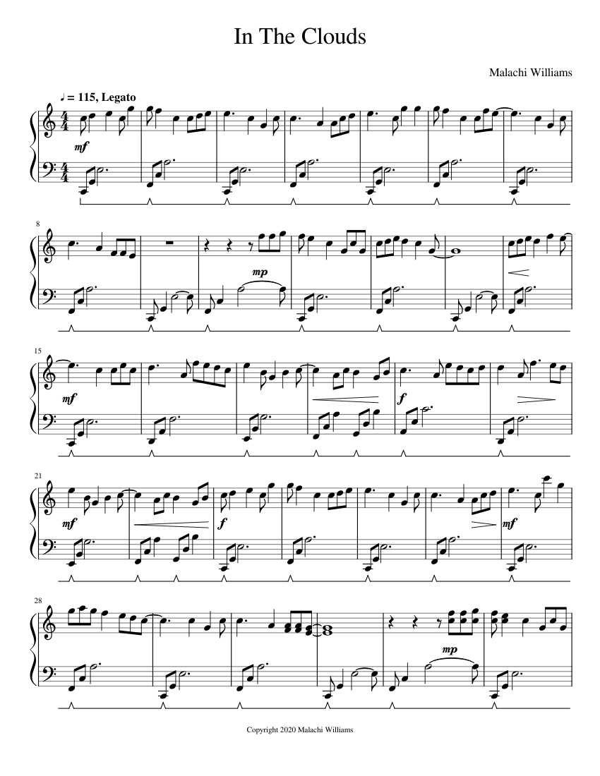 In The Clouds Sheet music for Piano (Solo) Easy | Musescore.com