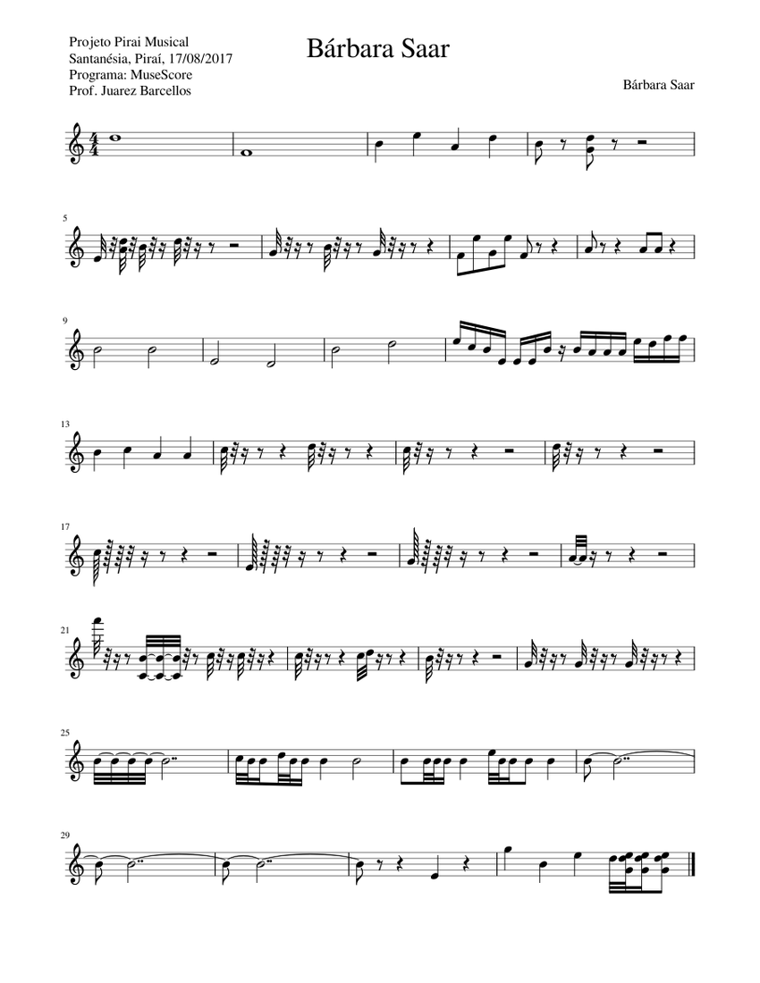 Bárbara Saar Sheet music for Piano (Solo) Easy | Musescore.com