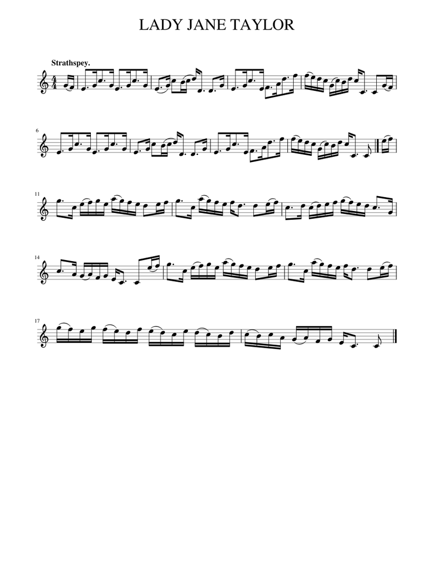 LADY JANE TAYLOR Sheet music for Piano (Solo) Easy | Musescore.com