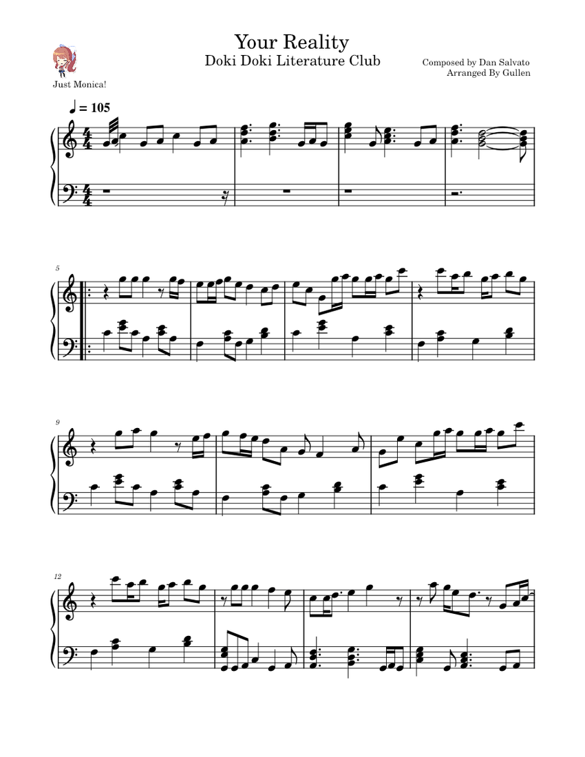Your reality Sheet music for Piano (Solo) | Musescore.com