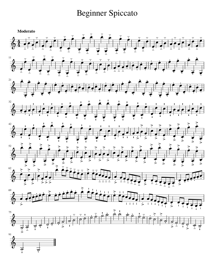 Violin Spiccato (Beginner) Sheet Music for Violin (Solo) | MuseScore.com