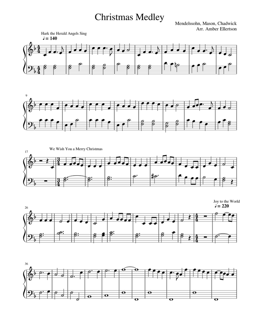 Christmas Medley Sheet Music for Piano (Solo) easy | MuseScore.com
