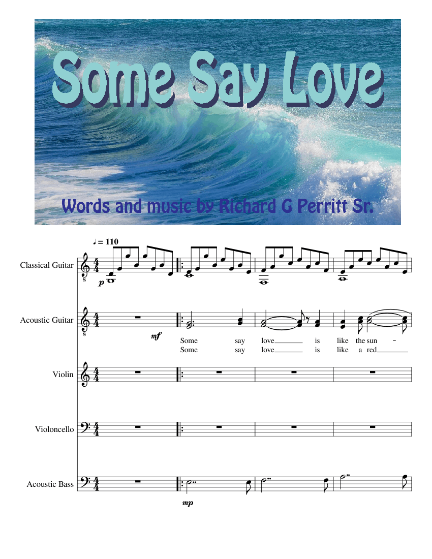 Some Say Love (Contains Lyrics) Sheet Music with Chords for Violin ...