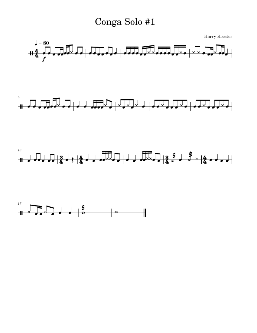 Conga Solo #1 Sheet Music for Conga (Solo) | MuseScore.com