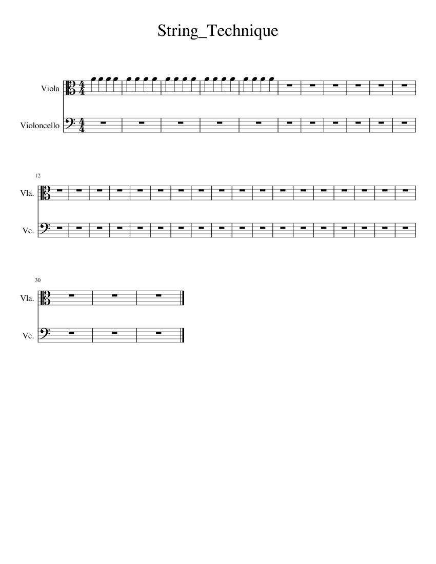 String_Technique Sheet Music for Viola, Cello (String Duet) | MuseScore.com