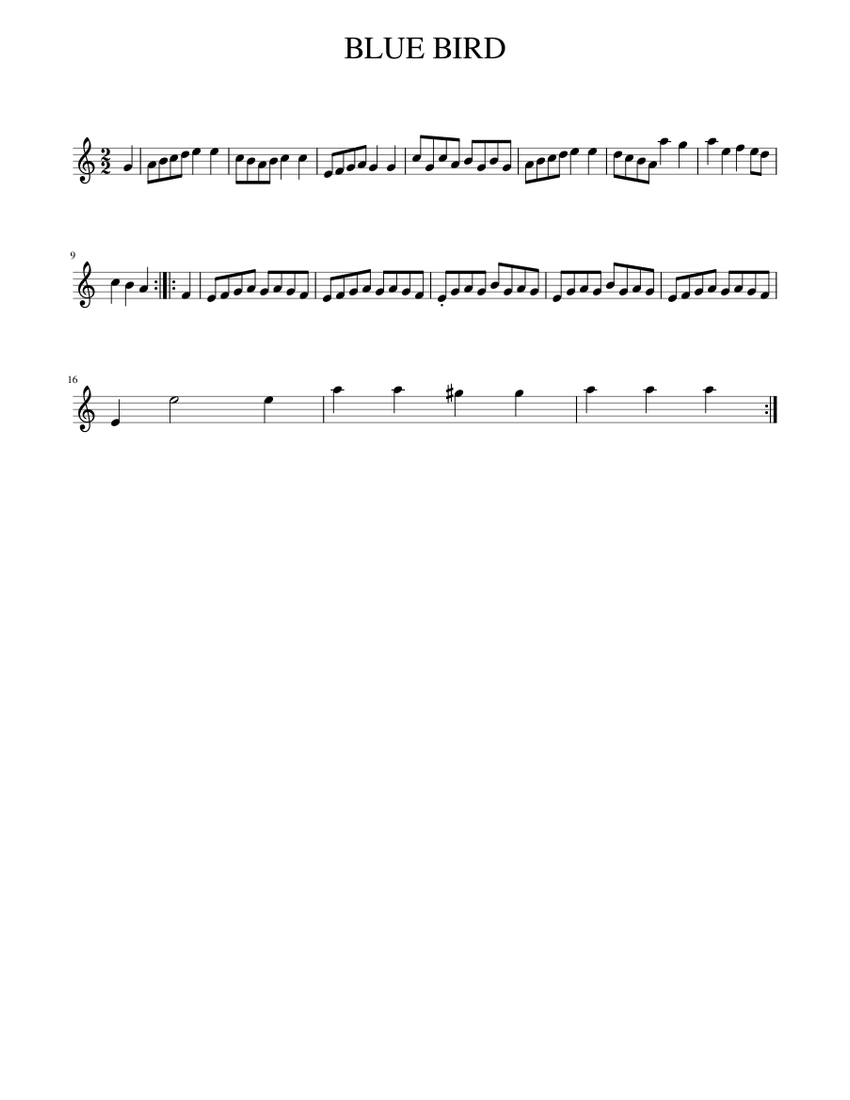 BLUE BIRD Sheet music for Piano (Solo) | Musescore.com