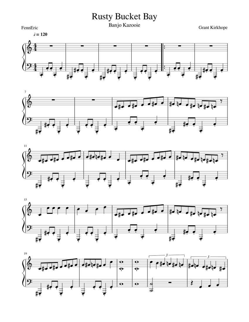 Rusty Bucket Bay Sheet music for Piano (Solo) | Musescore.com
