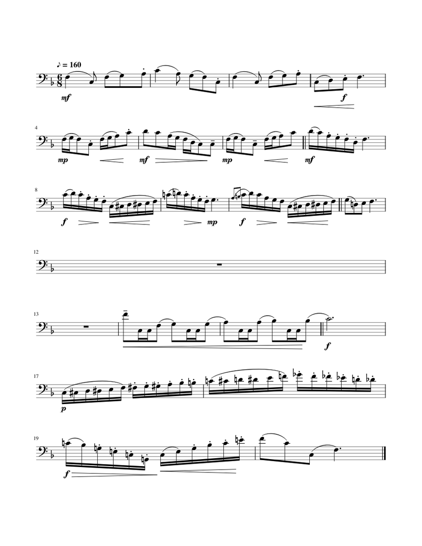 Prepared Piece Sheet music for Euphonium (Solo) | Musescore.com