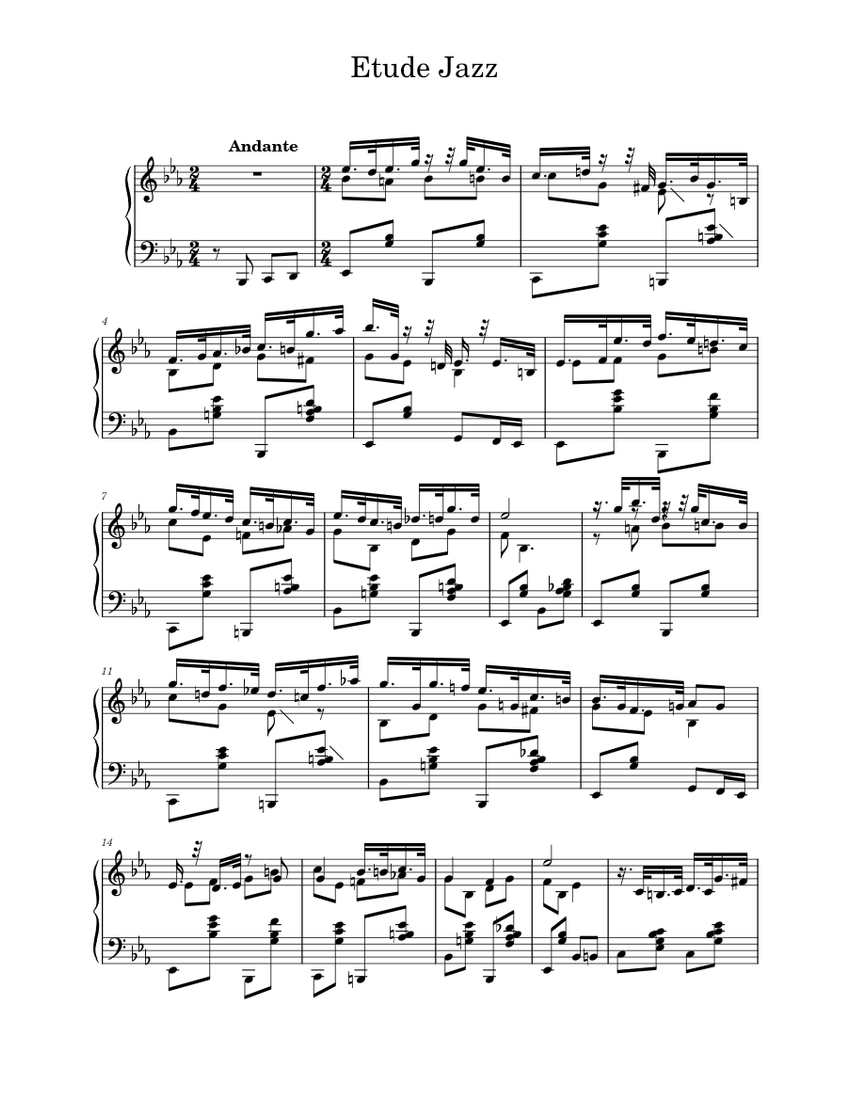 Etude_Jazz Sheet music for Piano (Solo) | Musescore.com