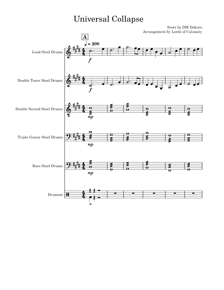 Universal Collapse – DM DOKURO (Steel Drums) Sheet Music for Drum group ...