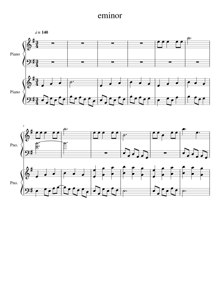 eminor Sheet music for Piano (Alto Sax Piano Duet) | Musescore.com