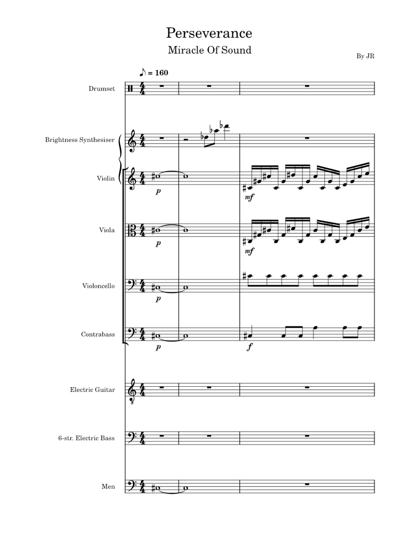 Perseverance – Miracle Of Sound Sheet music for Male, Contrabass ...