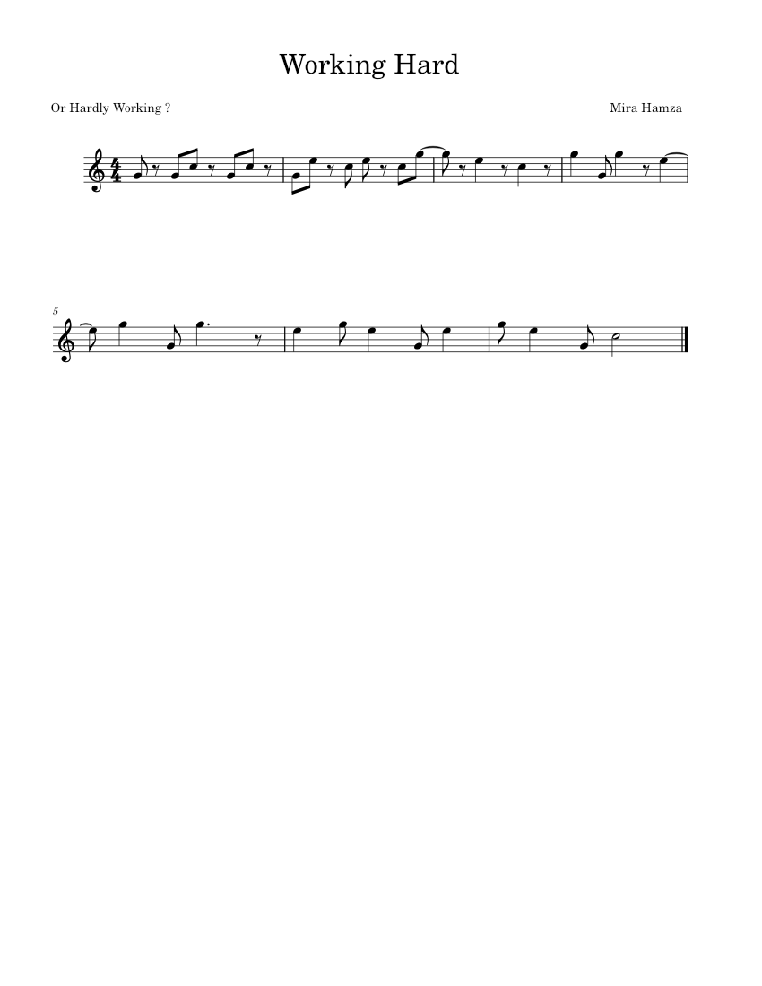 Hardly_Working Sheet music for Piano (Solo) Easy | Musescore.com