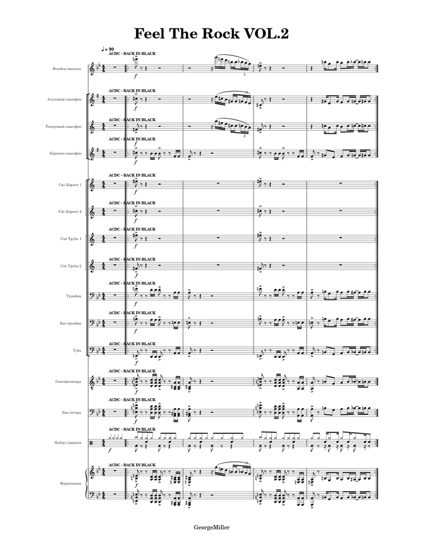 Feel The Rock VOL.2 Sheet music for Piano, Trombone, Cornet, Tuba ...