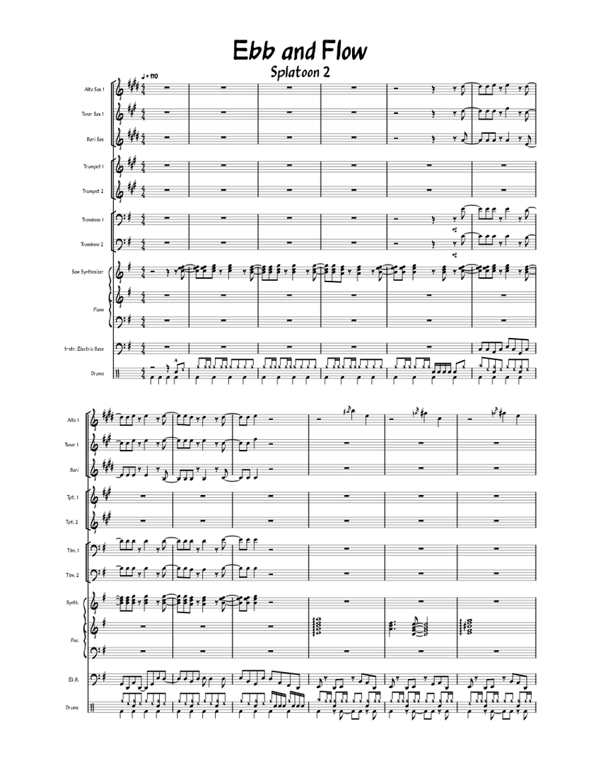 Ebb and Flow – Toru Minegishi Sheet music for Piano, Trombone ...