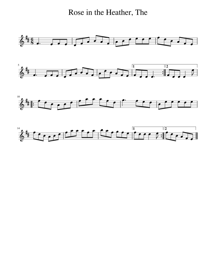 The Rose in the Heather Sheet music for Piano (Solo) | Musescore.com