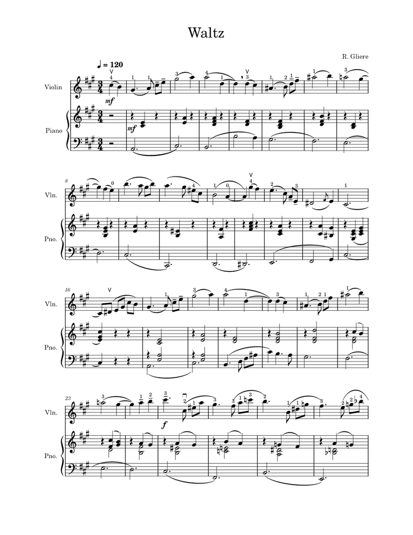 Waltz Sheet music for Piano, Violin (Solo) | Musescore.com