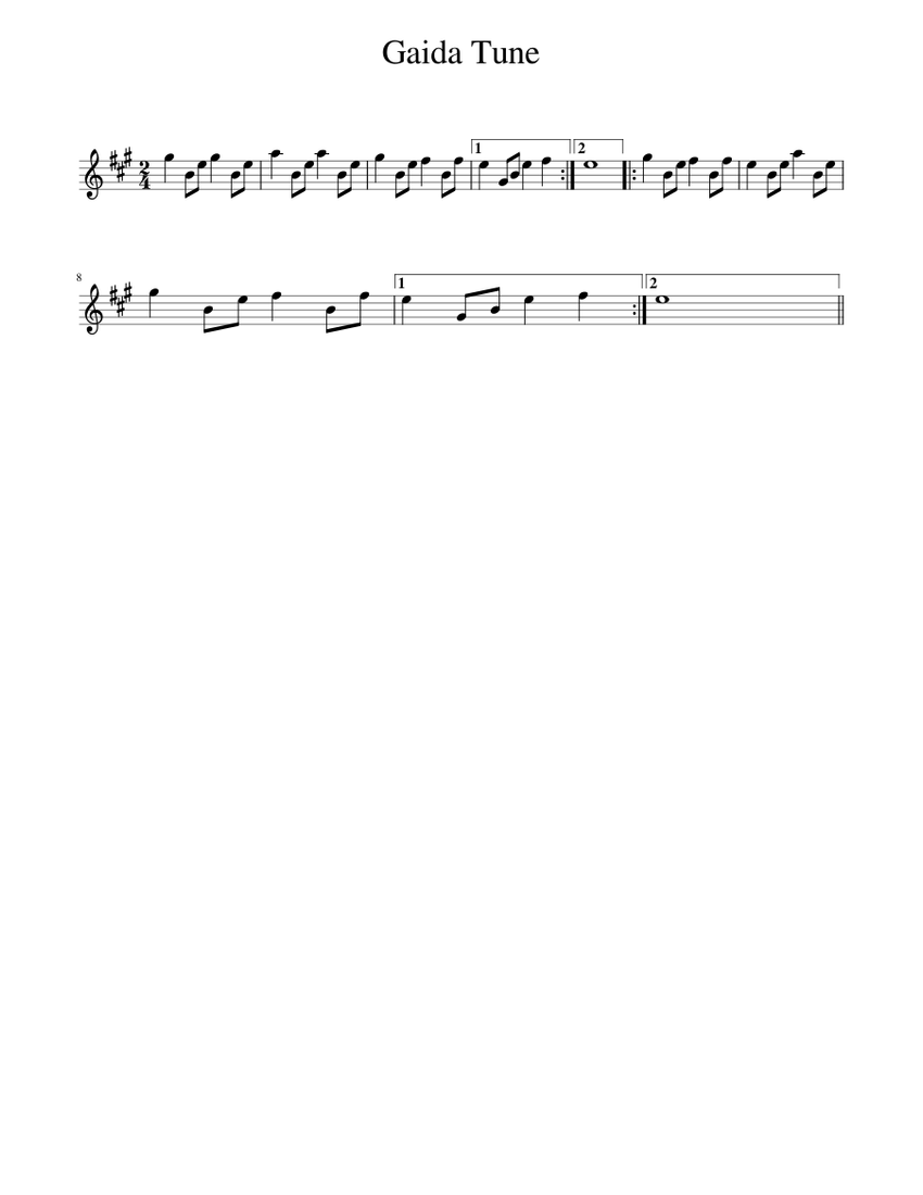 Gaida Tune Sheet music for Piano (Solo) | Musescore.com