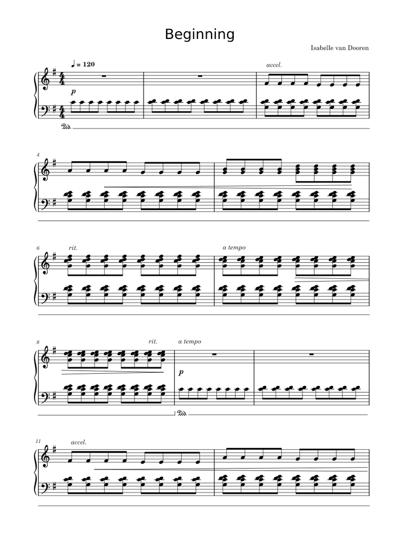 Beginning Sheet Music for Piano (Solo) | MuseScore.com