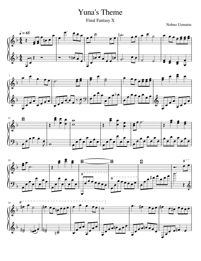 Yuna s Theme Sheet music for Piano (Solo) | Musescore.com