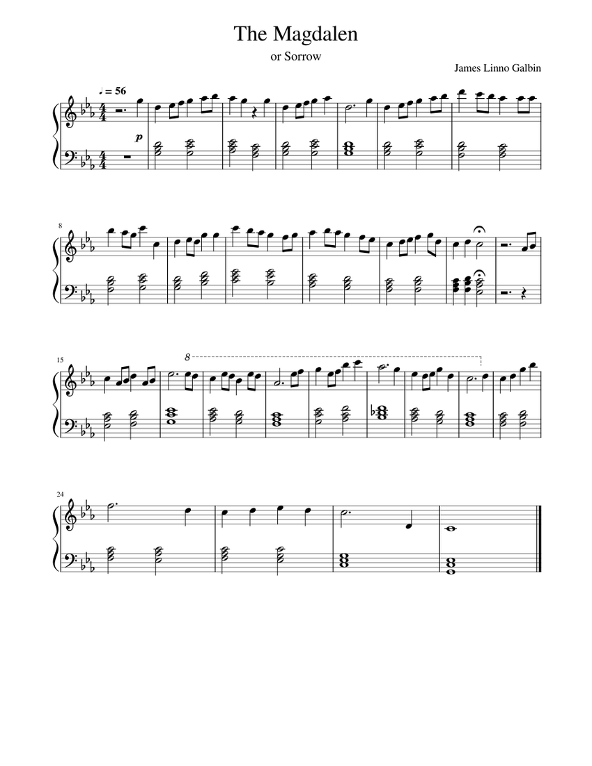 The Magdalen Sheet music for Piano (Solo) | Musescore.com