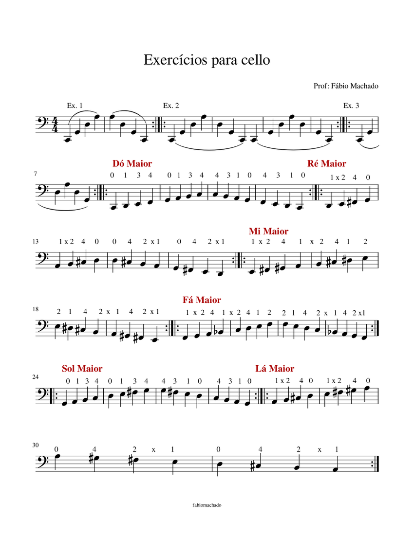 Exercicios para cello Sheet music for Piano (Solo) Easy | Musescore.com