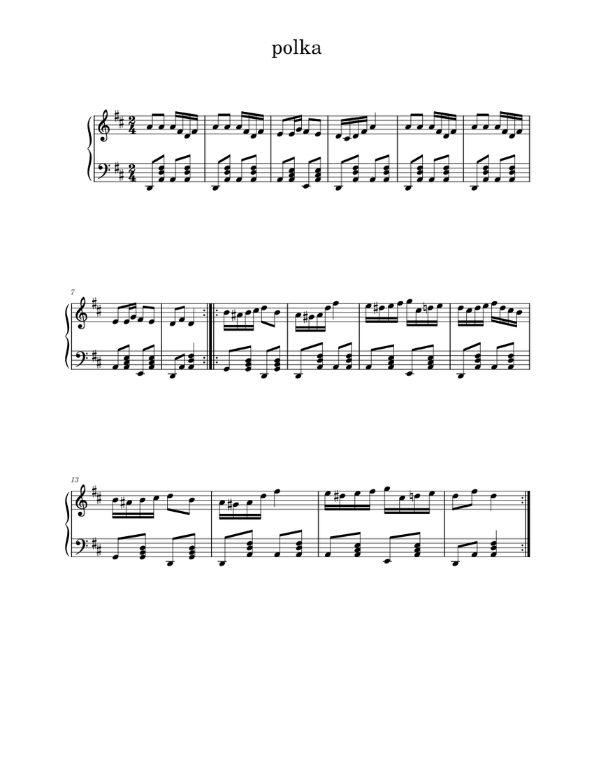 polka Sheet Music for Piano (Solo) Easy | MuseScore.com