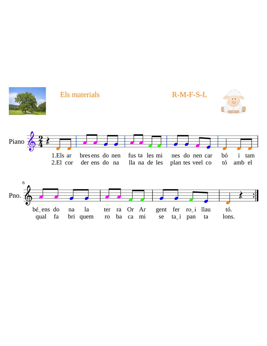 Els materials Sheet music for Piano (Solo) Easy | Musescore.com