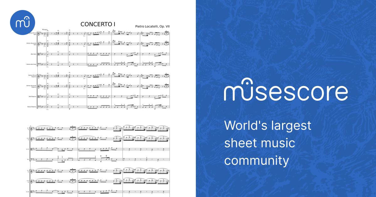CONCERTO I - Pietro Locatelli Sheet Music for Violin, Viola, Cello ...