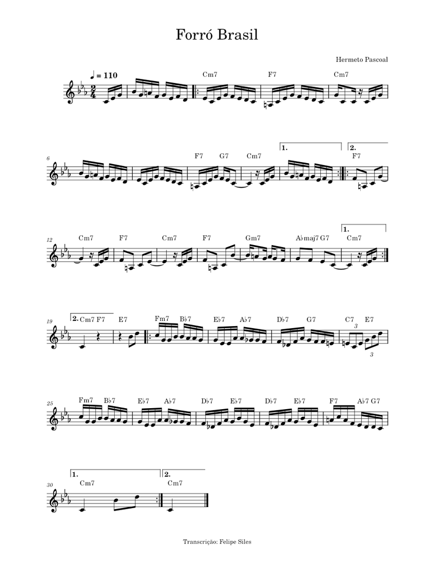 Forró Brasil – Hermeto Pascoal Sheet music for Piano (Solo) | Musescore.com