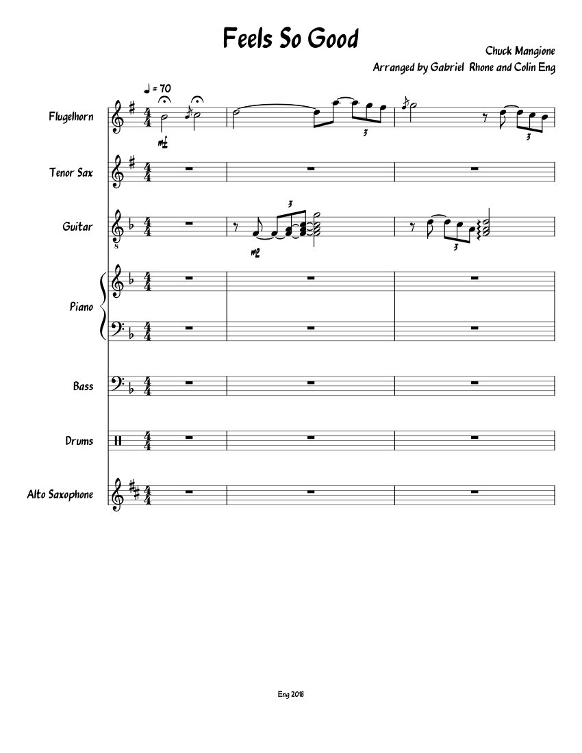 Feels_So_Good Sheet Music with Chords for Piano, Flugelhorn, Saxophone alto, Saxophone tenor ...
