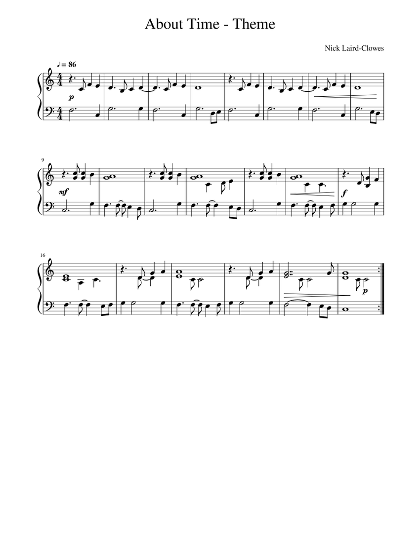 About Time - Easy Piano Sheet music for Piano (Solo) | Musescore.com
