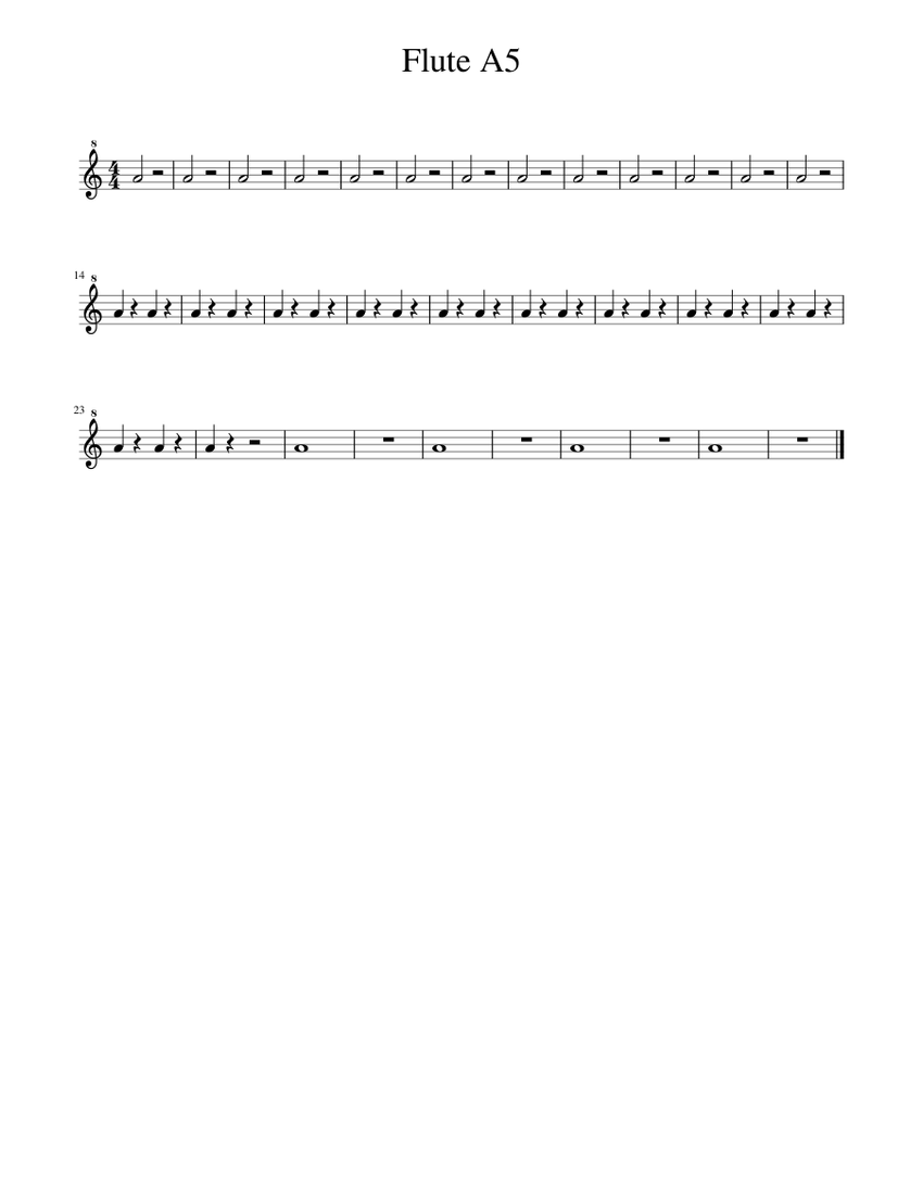 Flute A5 - piano tutorial