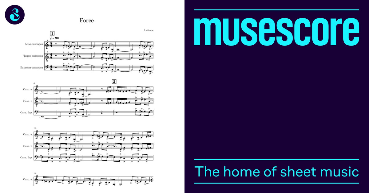 The Force – Lettuce (brass) Sheet Music for Saxophone alto, Saxophone ...