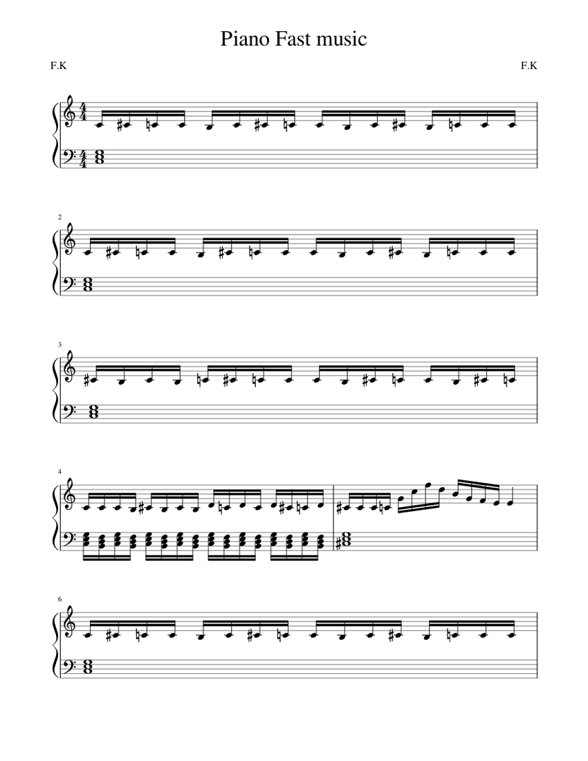 Fast Piano Song Sheet Music for Piano (Solo) | MuseScore.com