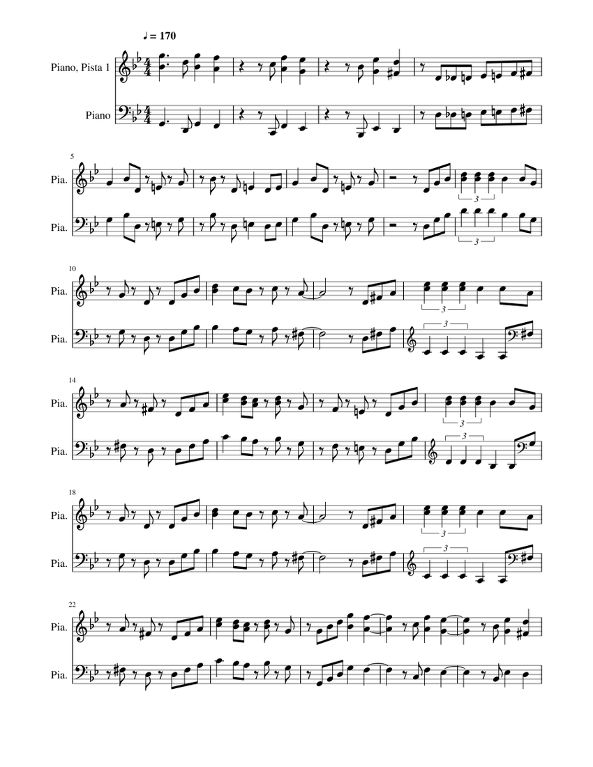 Mandinga Sheet music for Piano (Piano Duo) | Musescore.com