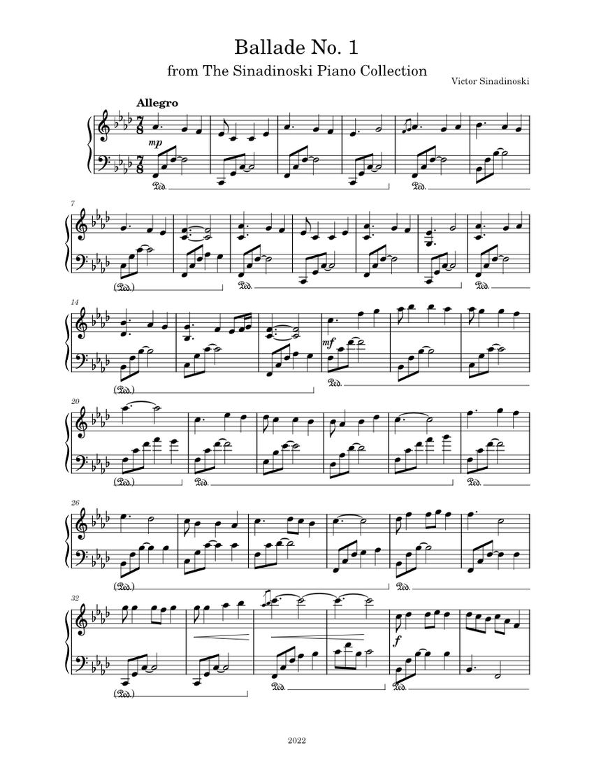 Ballade No. 1 Sheet music for Piano (Solo) | Musescore.com